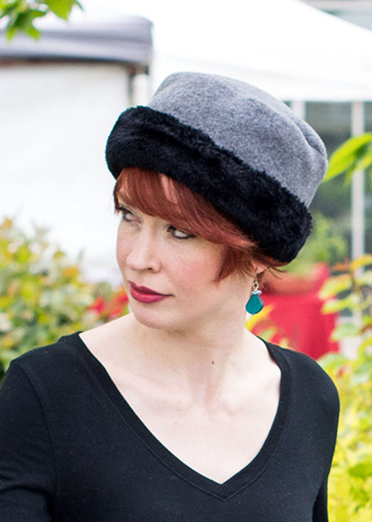 Faux Fur Cuffed Polar Fleece Pillbox Hat - WE Hats